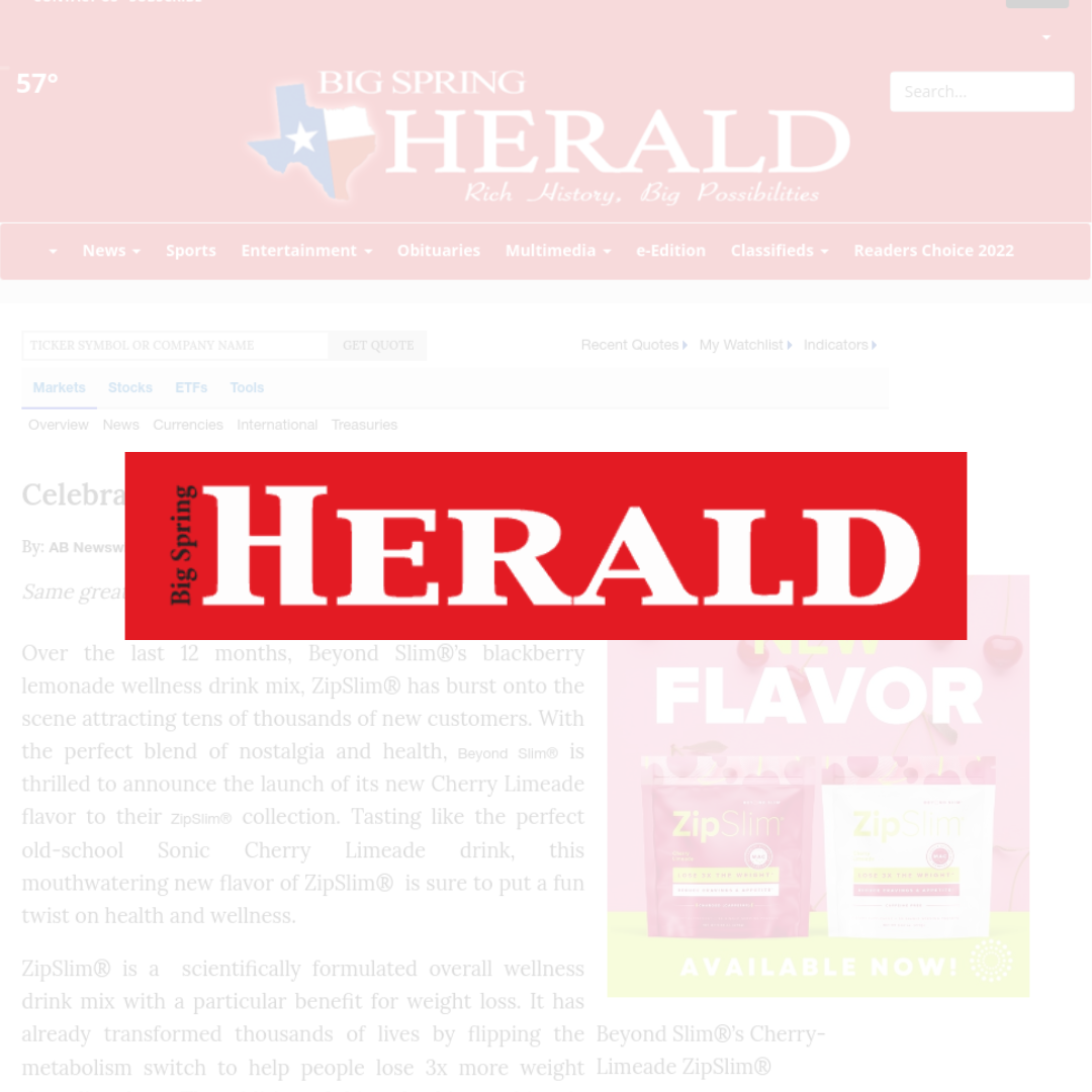 Cherry Limeade ZipSlim® Featured in Big Spring Herald: A Delicious Way to Celebrate Wellness ...