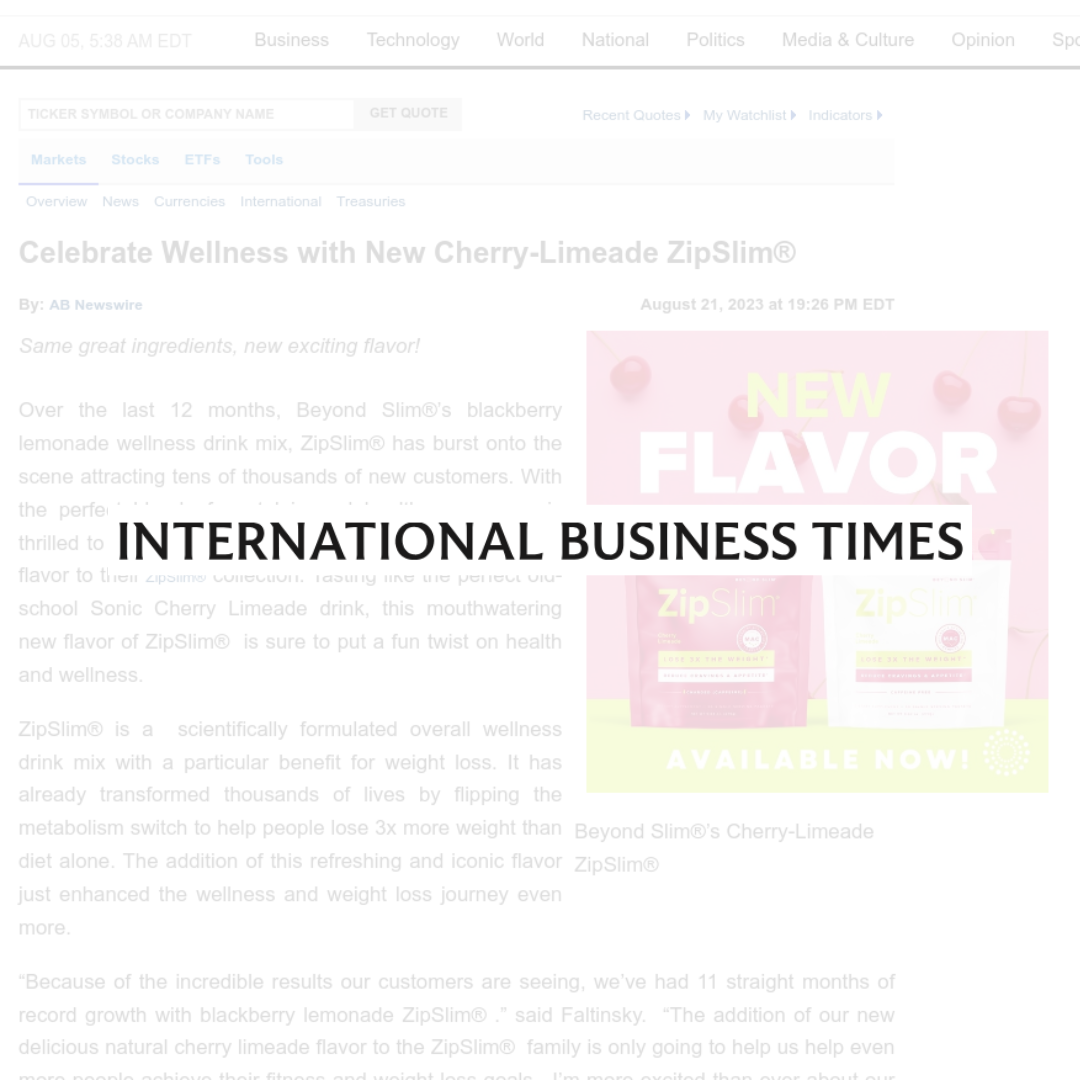 Cherry Limeade ZipSlim® Featured in International Business Times: A ...