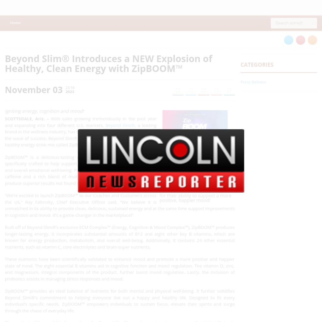 ZipBOOM™ Featured in Lincoln News Reporter: Beyond Slim® Introduces a ...
