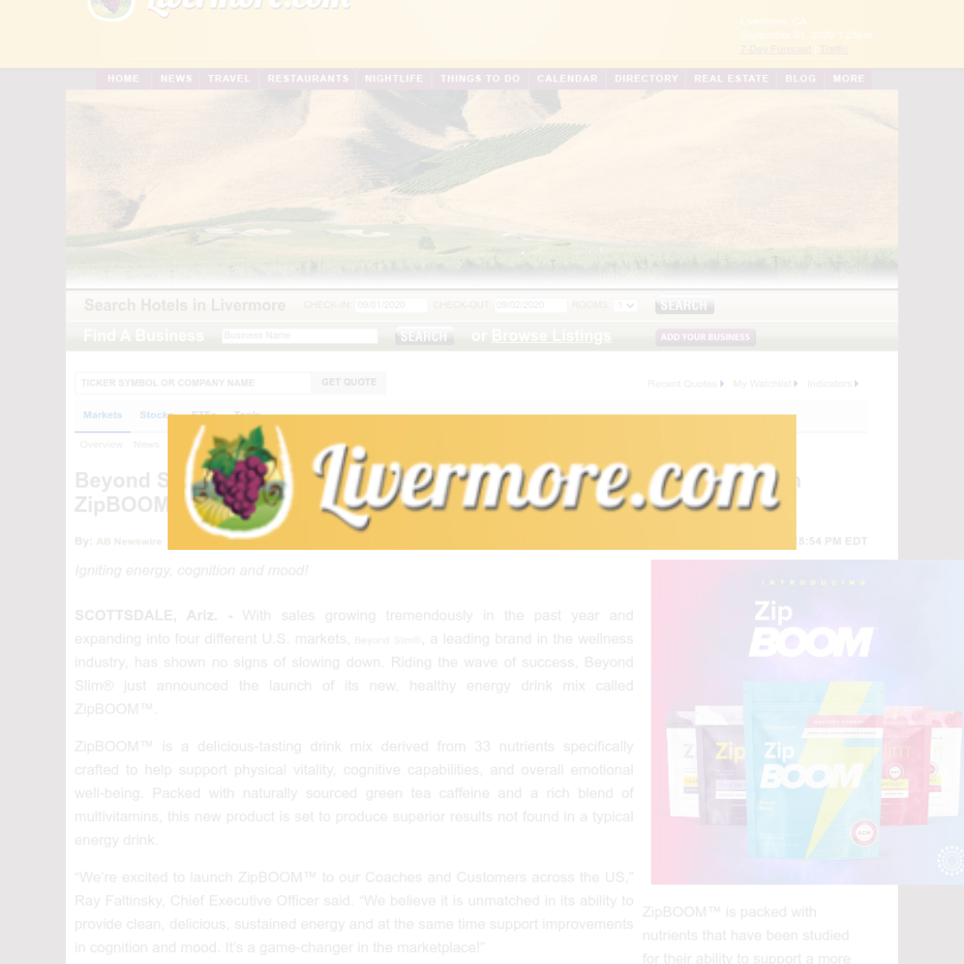 ZipBOOM™ Featured in Livermore.com: Beyond Slim® Introduces a NEW ...