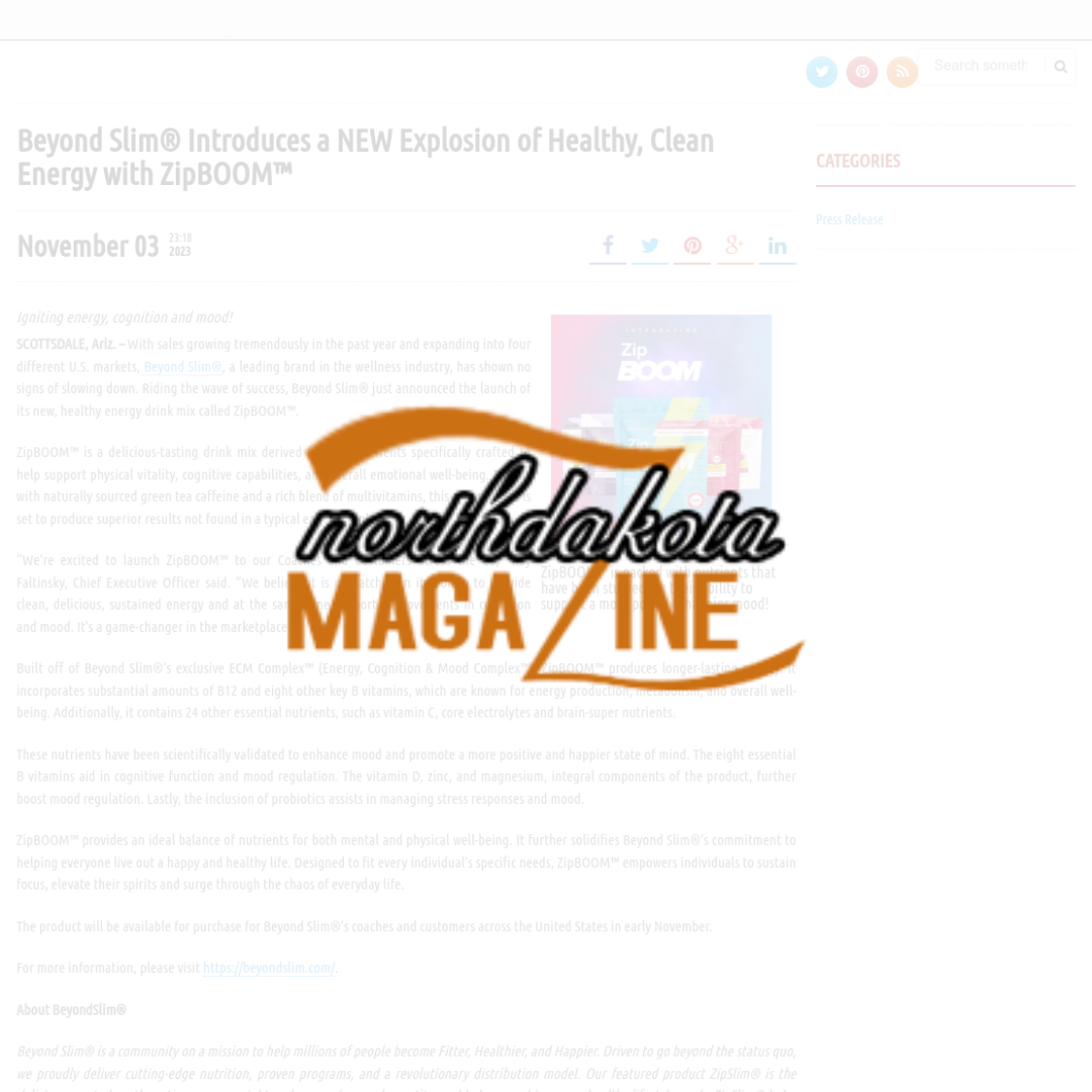 ZipBOOM™ Featured in North Dakota Magazine: Beyond Slim® Introduces a ...