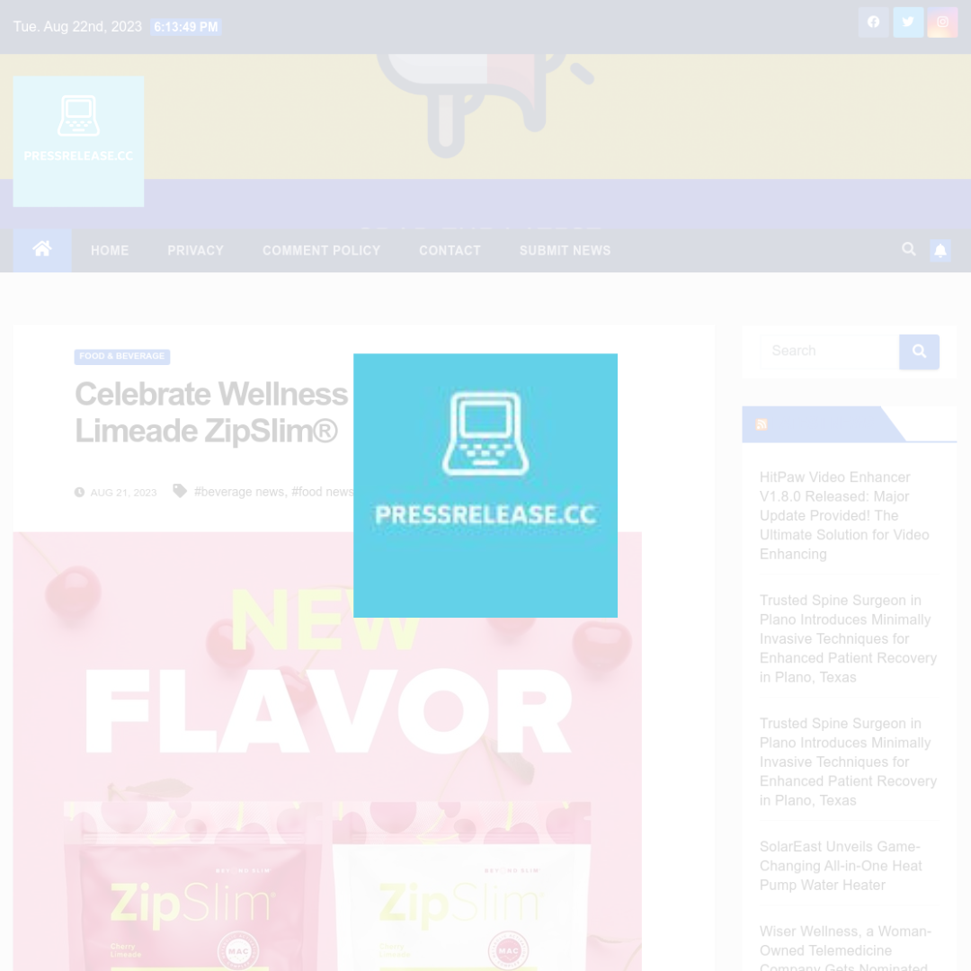 Cherry Limeade ZipSlim® Celebrates Wellness in PressRelease.cc: The ...