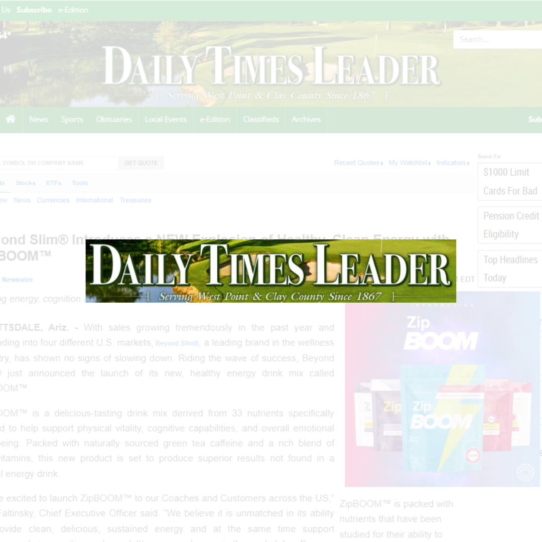 ZipBOOM™ Featured in Daily Times Leader: Beyond Slim® Introduces a NEW ...