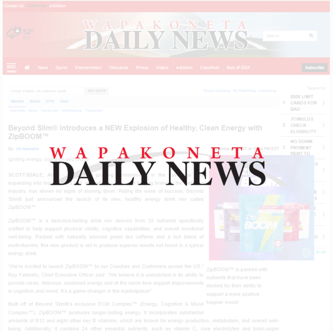 ZipBOOM™ Featured in Wapakoneta Daily News: Beyond Slim® Introduces a ...