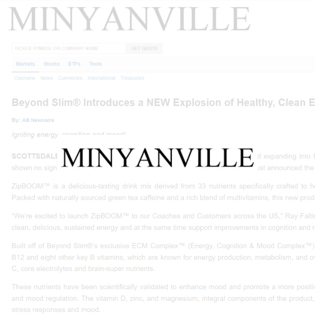 ZipBoom™ Takes Center Stage in Minyanville: Beyond Slim® Introduces a ...
